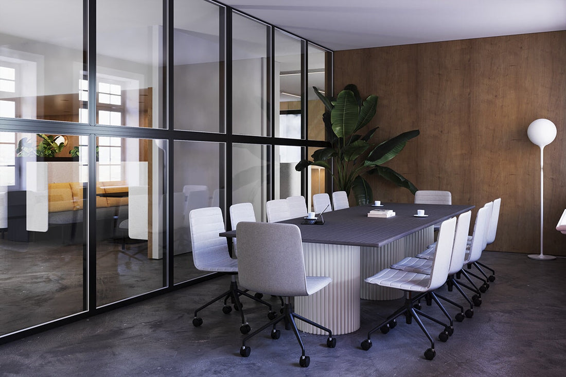 Baobab Circular Base Boardroom Rectangle Table [3600L x 1200W] - white ...