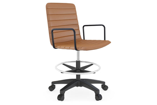 Lark Drafting Chair - black/PU | JasonL Office Furniture Australia
