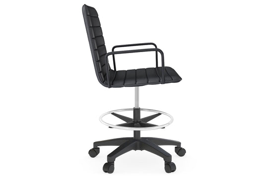 Lark Drafting Chair - black/PU | JasonL Office Furniture Australia
