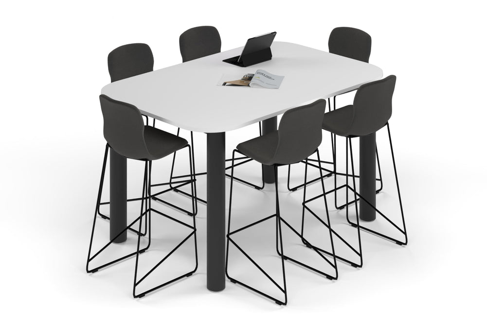 Quadro Cylinder Legs Counter Table - Large Rounded Corners [1800L x ...