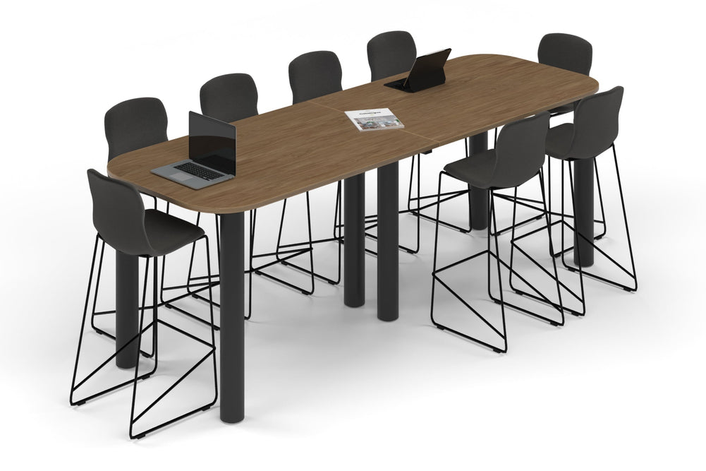 Quadro Cylinder Legs Counter Table - Large Rounded Corners [3000L x ...