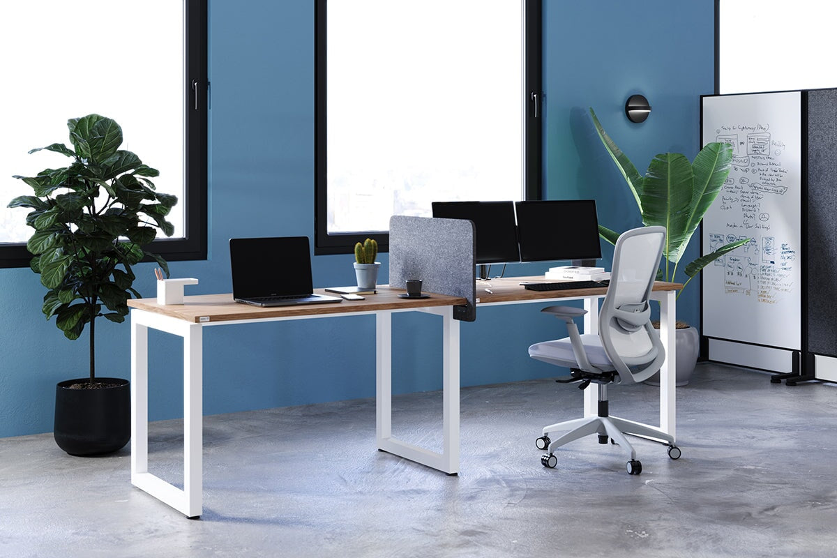 Quadro Loop Leg 2 Person Run Office Workstations [1200L x 700W] - White ...