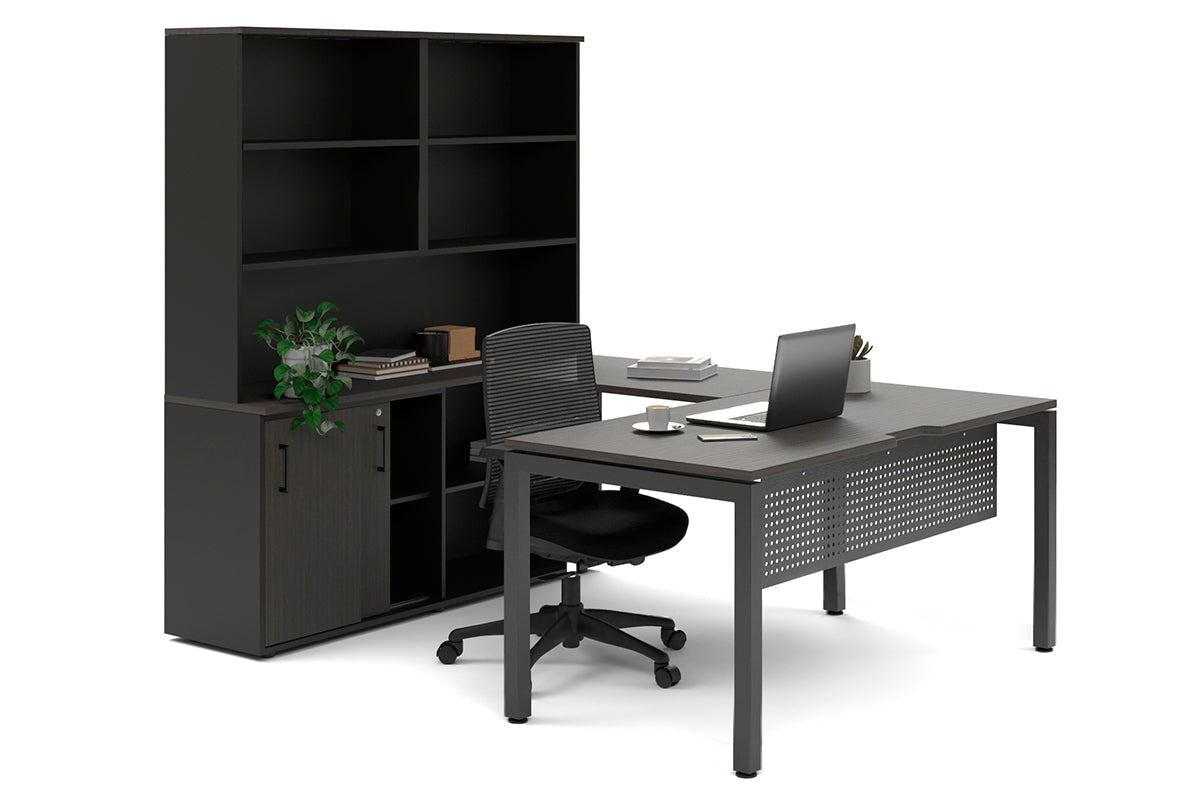 Quadro Square Legs L-Shaped Executive Setting - Black Legs [1600L x 17 ...