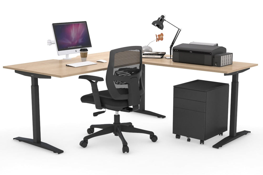 Stand-up - Electric Corner Standing Desk Black Frame Left or Right Side ...