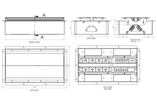 CMS Executive Box - In Desk Power - 4 Power/4 Data/2 AV | JasonL
