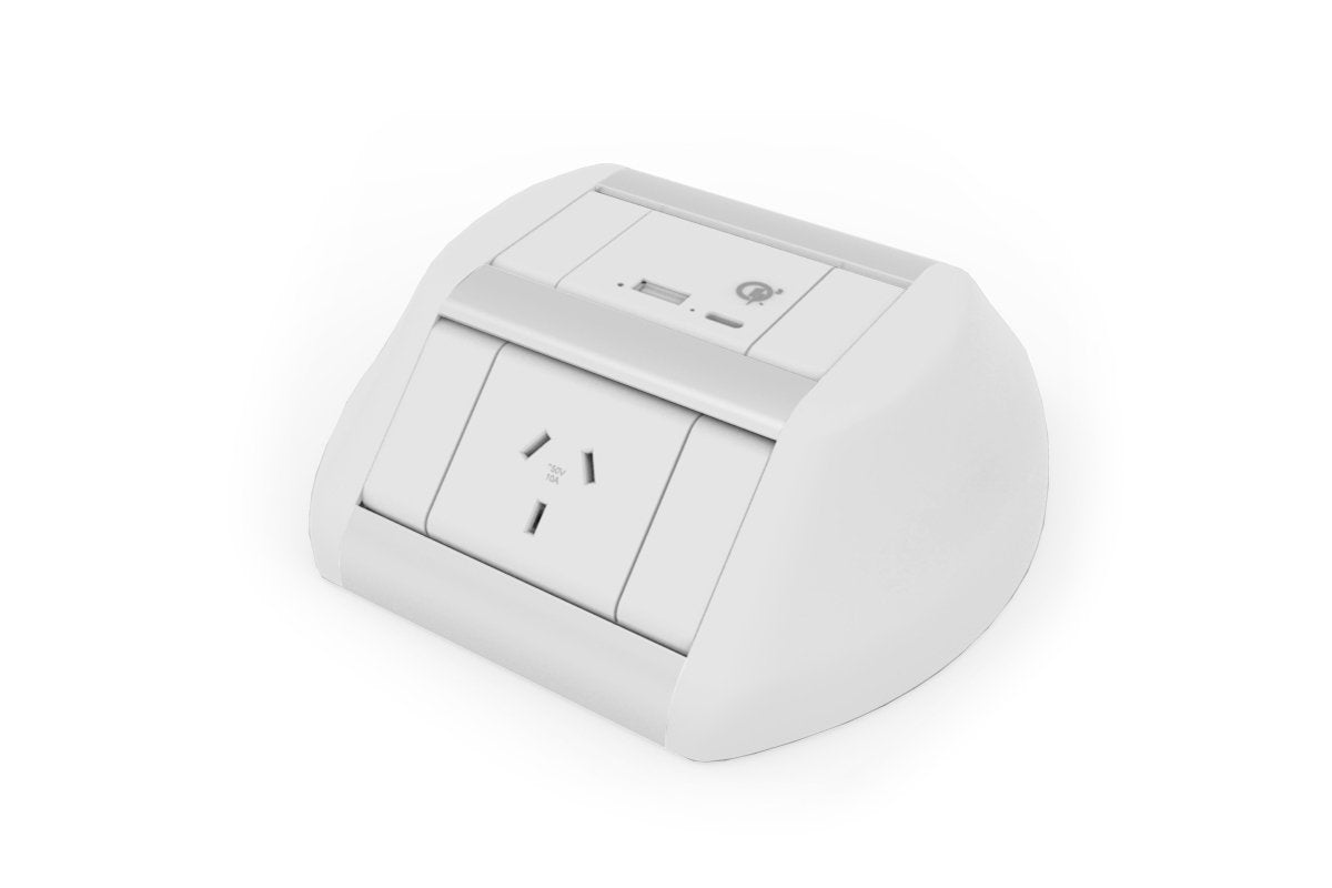 CMS Odyssey - Above Desk Power [2 Power] - White - Delivered in 3-5 ...