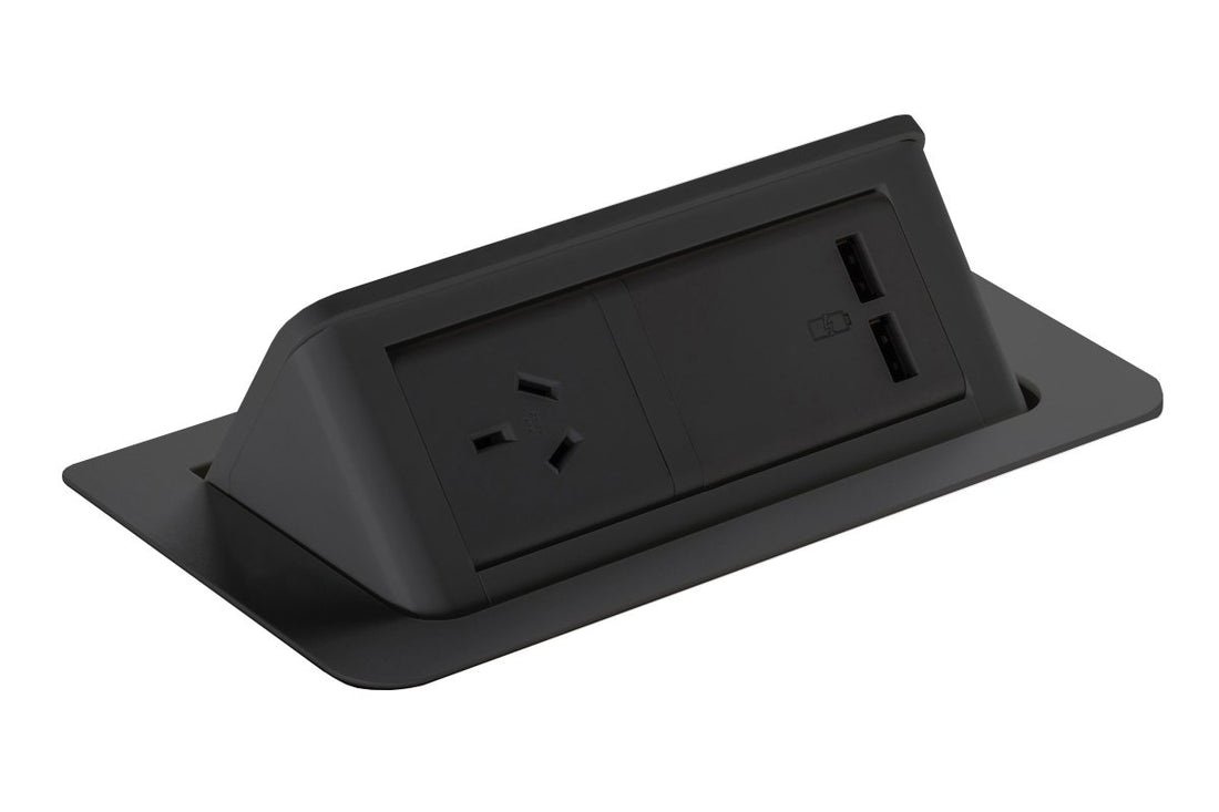 CMS Pop-up Module with 1500mm 3-Pin Lead [Black] - 1 Power/2 USB ...