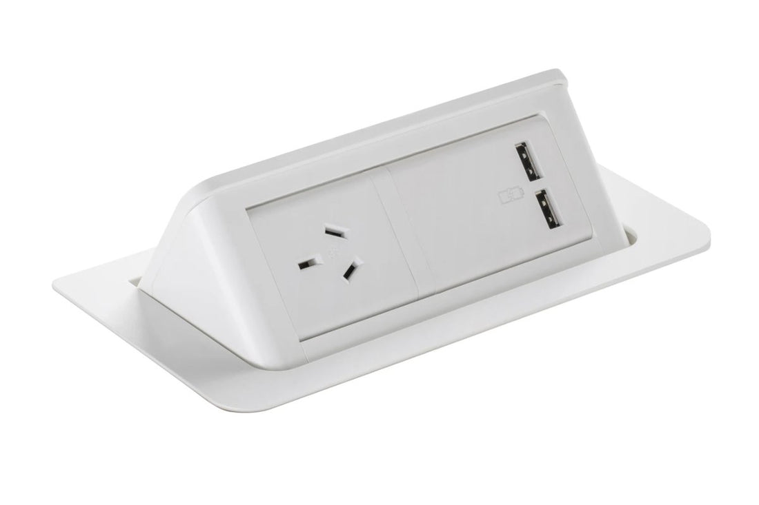 CMS Pop-up Module with 500mm Tag Lead [White] - 1 Power/2 USB | JasonL ...