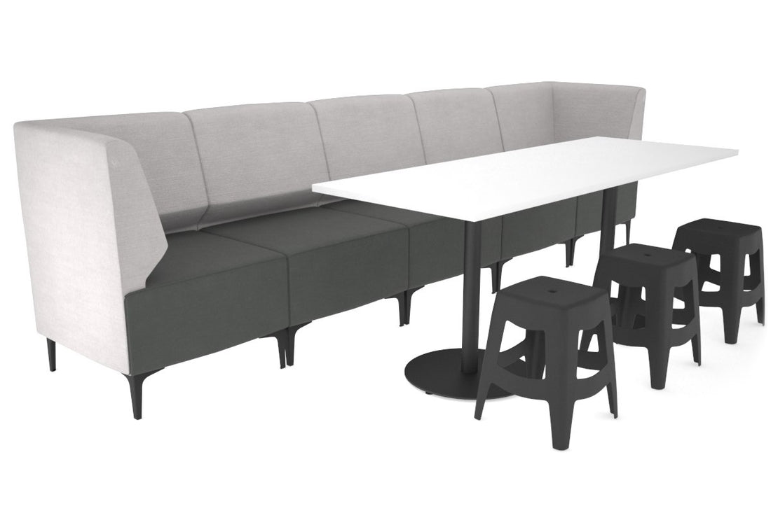 Mondo Straight 5P Lounge with Corner Arms - Black, Light Grey - Premium ...