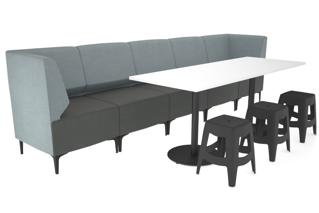 Mondo Straight 5P Lounge with Corner Arms - Black, Light Grey - Premium ...