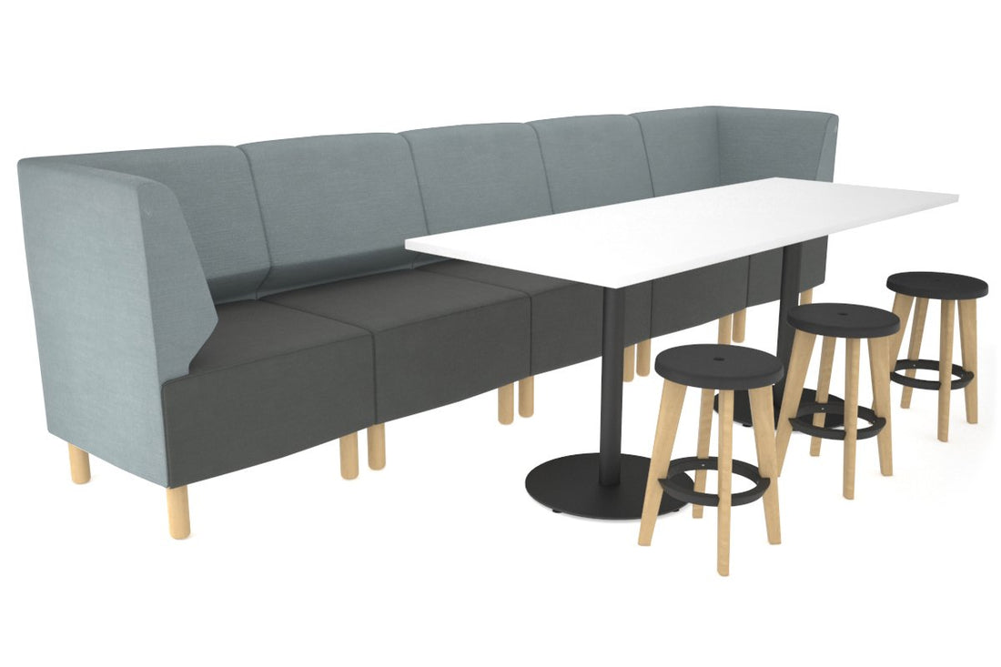 Mondo Straight 5P Lounge with Corner Arms - Black, Light Grey - Premium ...