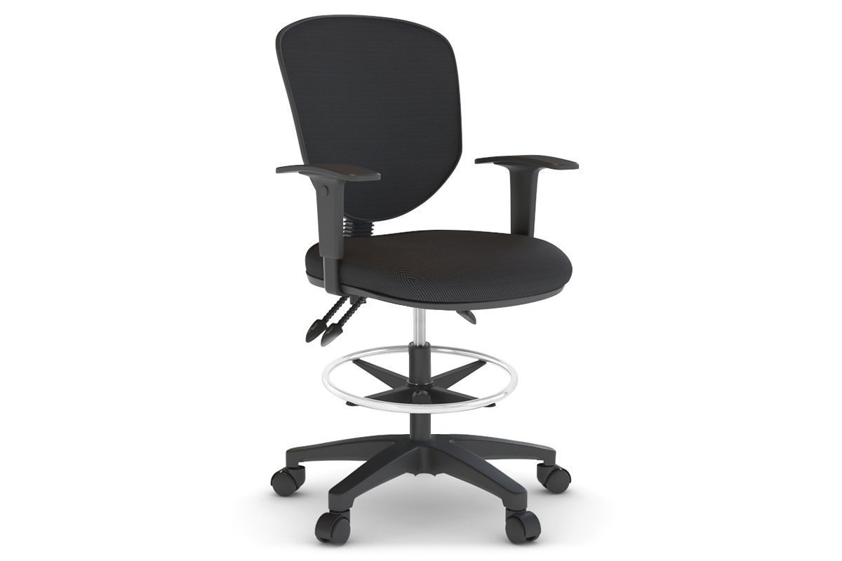 Plover Ergonomic Fabric Drafting Chair - Black - Delivered in 3-5 ...
