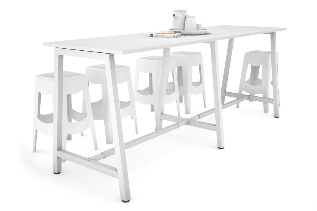 Quadro A Legs Large Counter Table [2400L x 700W] - White - Delivered in ...