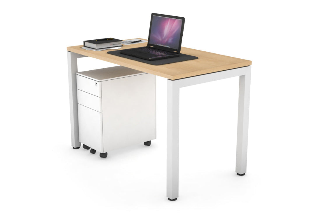 Quadro Square Leg Office Desk [1000L x 600W] - White - Delivered in 3-5 ...