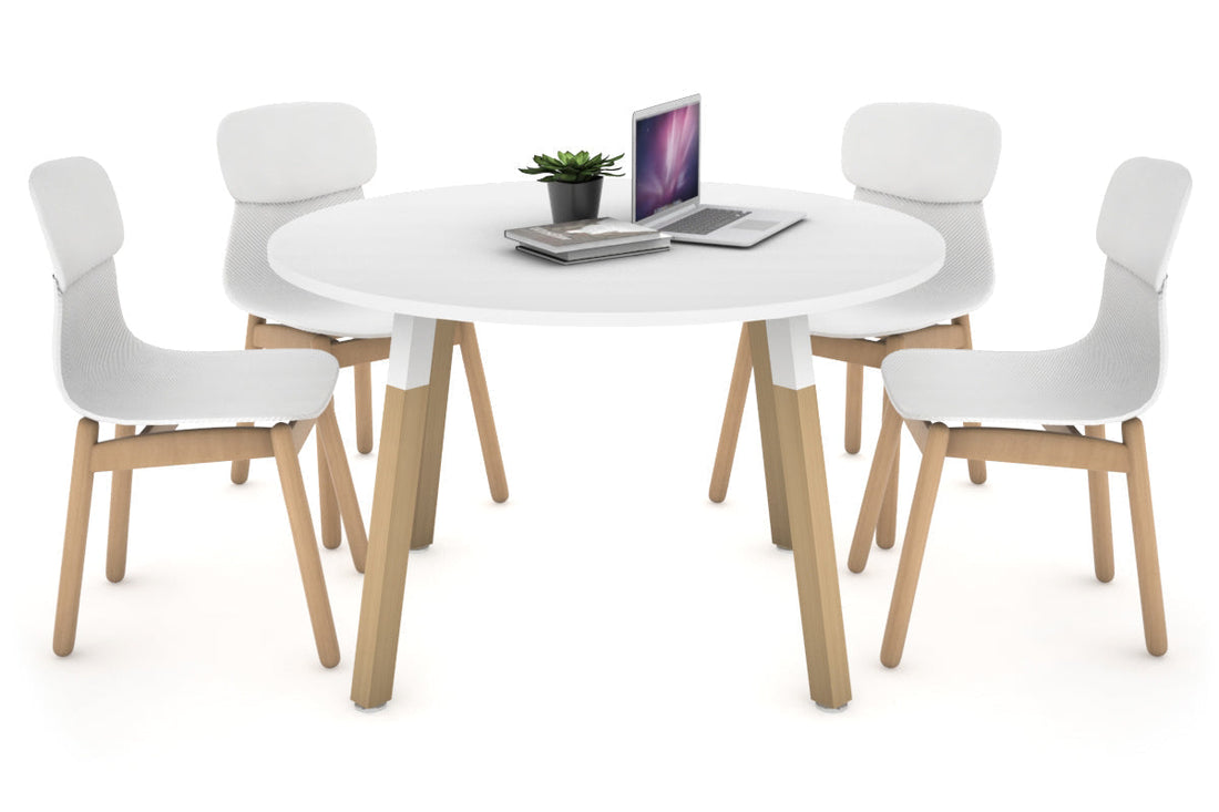 Quadro Wood Legs Round Table [1000 mm] - white bracket,white | JasonL ...