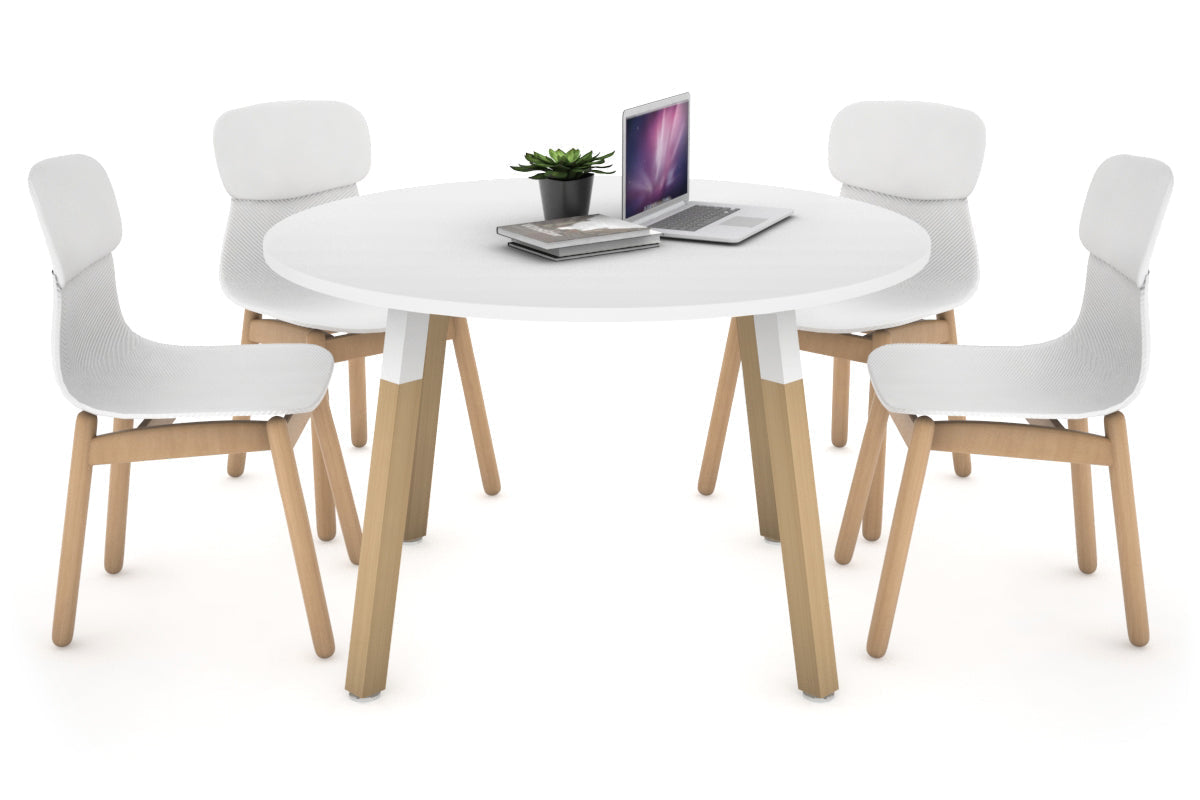 Quadro Wood Legs Round Table [1000 mm] - white bracket,white | JasonL ...