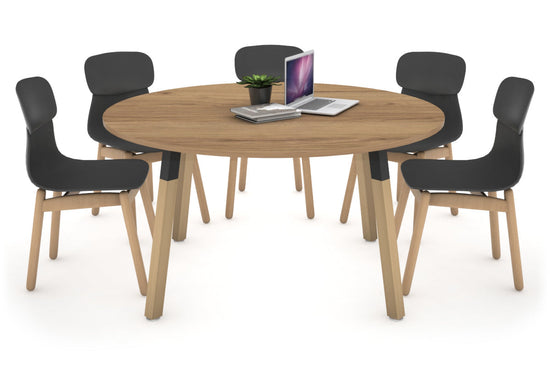 Quadro Wood Single Leg Round Table [1200 mm] - white bracket,white ...