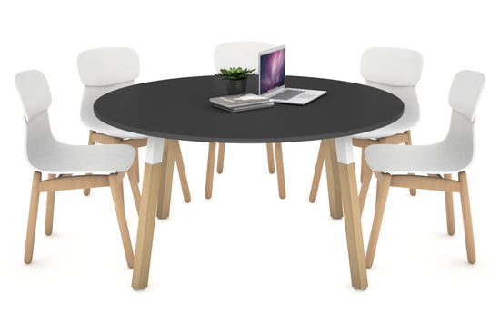 Quadro Wood Single Leg Round Table [1200 mm] - white bracket,white ...