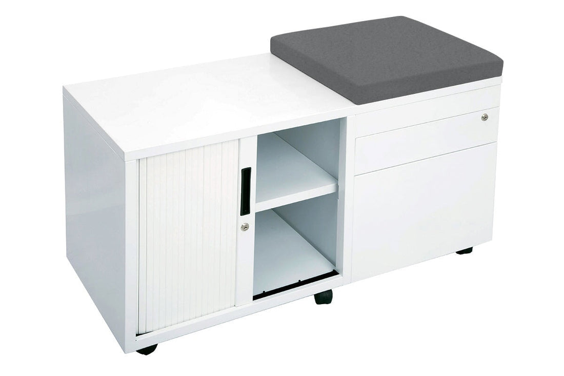Sonic Mobile Caddy RHS with Tambour & Filing Drawers - white caddy ...