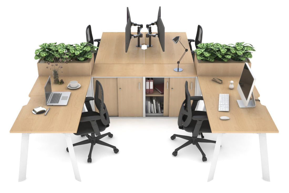 Switch 4 Person Workstation with Uniform Spine [4 x (1600L x 800W) wit ...