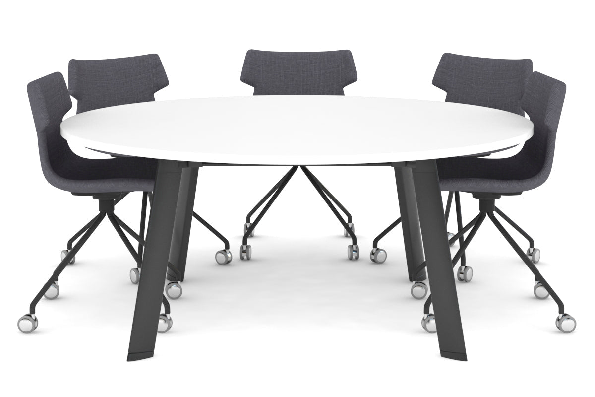 Switch Round Meeting Table [1200 mm] - black leg,white | JasonL Office ...