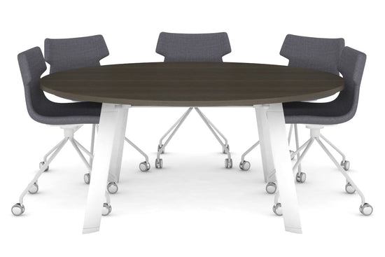 Switch Round Meeting Table [1200 mm] - black leg,white | JasonL Office ...