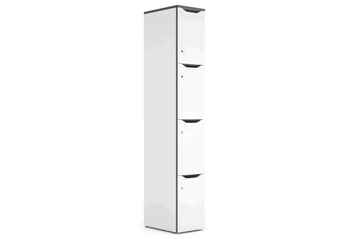 Uniform Melamine Locker White Carcass 4 Tier Door | JasonL Office ...