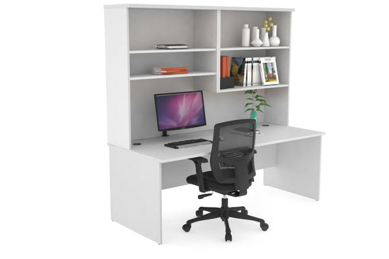 Uniform Panel Desk with Open Hutch [1600W x 750H x 700D] - White ...