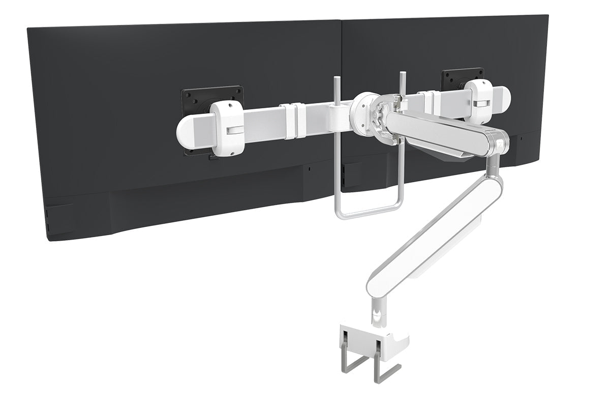 Zgo Dynamic Single Arm with Crossbar for Dual Monitor Arms - White ...